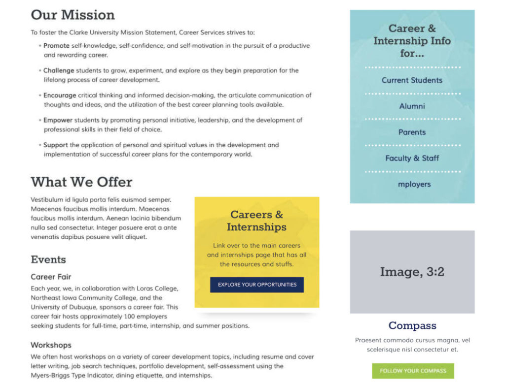 Office page template - Clarke University - Clarke University